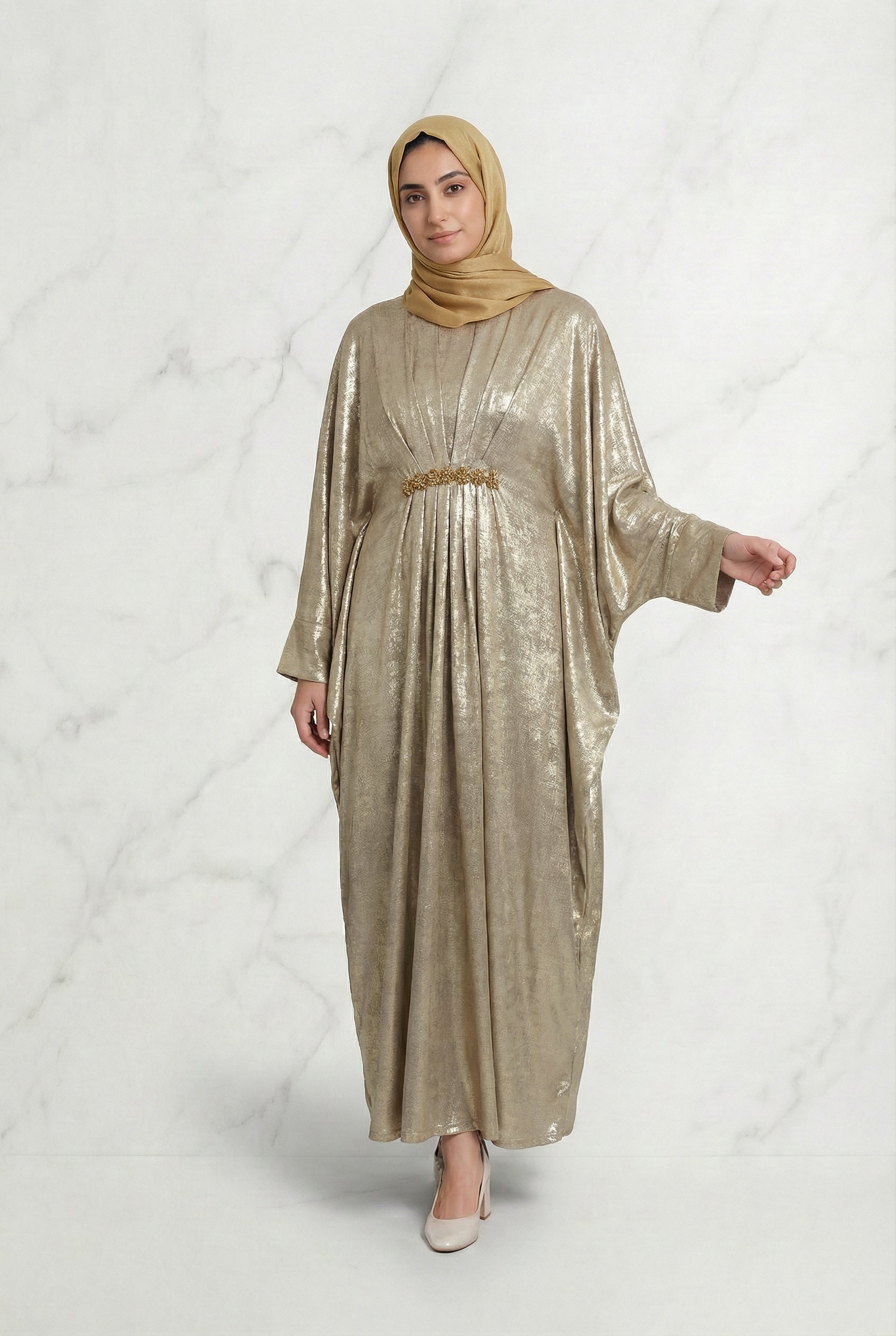 Shimmer Abaya Gold 669 Col 12 | Amsons