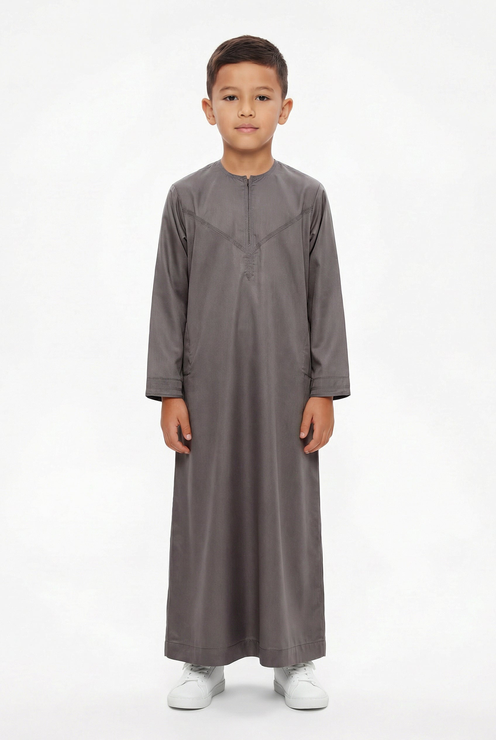 Boys Omani Thobe Charcoal Grey AMS 1501 Col 8 | Amsons