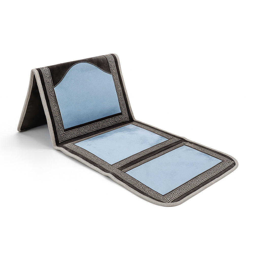 High Quality Foldeable Prayer Mat Blue & Brown | Amsons