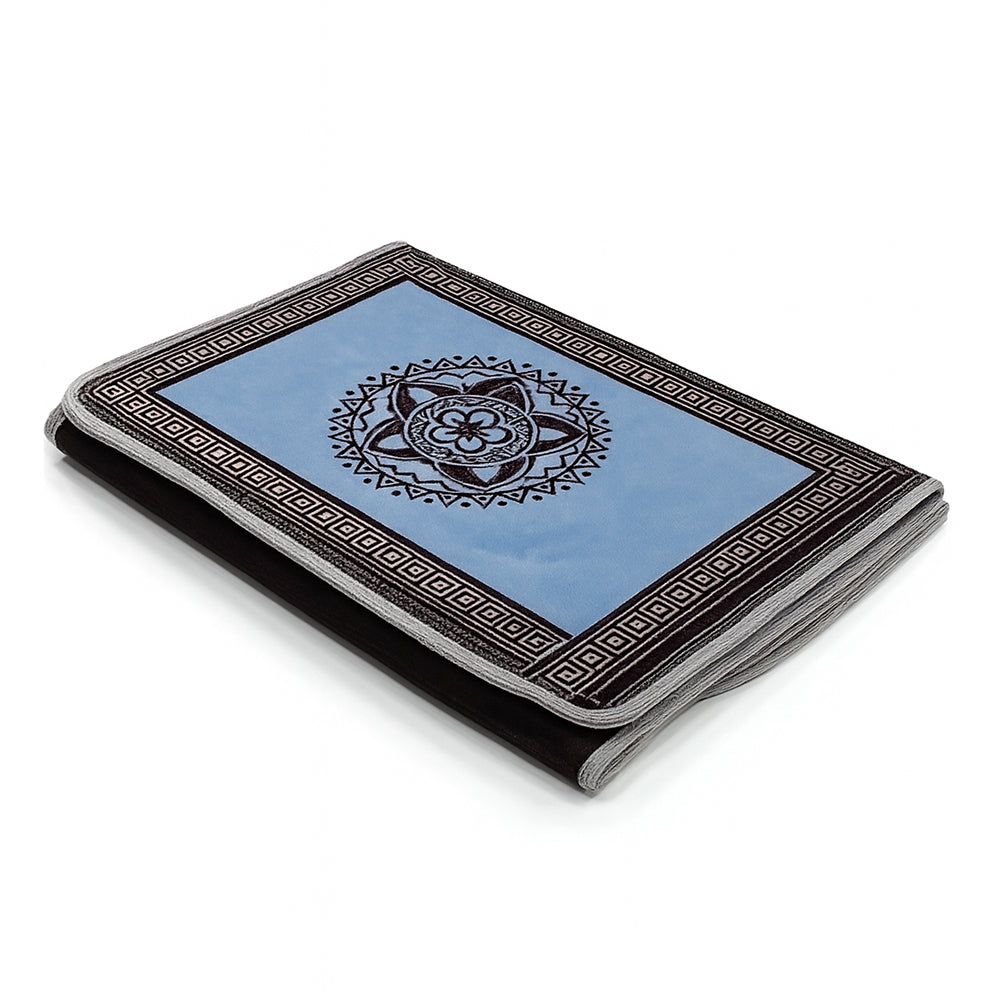 High Quality Foldeable Prayer Mat Blue & Brown | Amsons