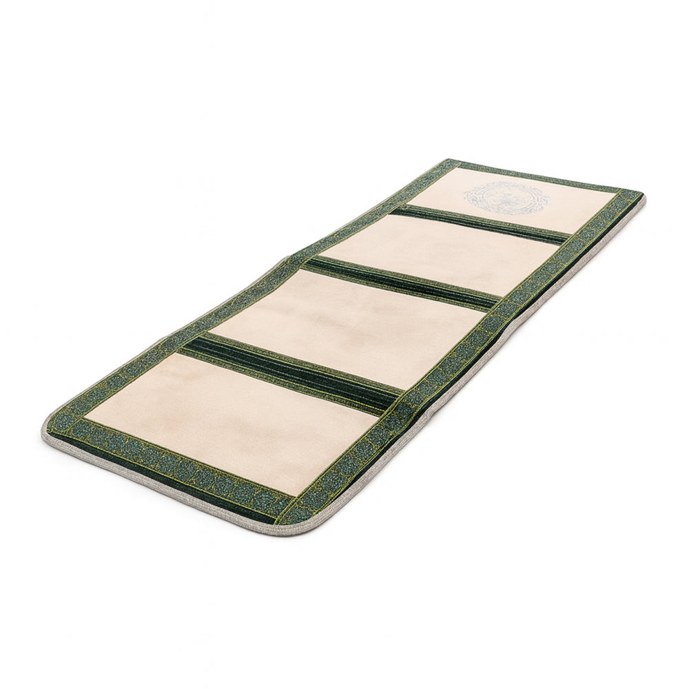 High Quality Foldeable Prayer Mat Cream & Green | Amsons