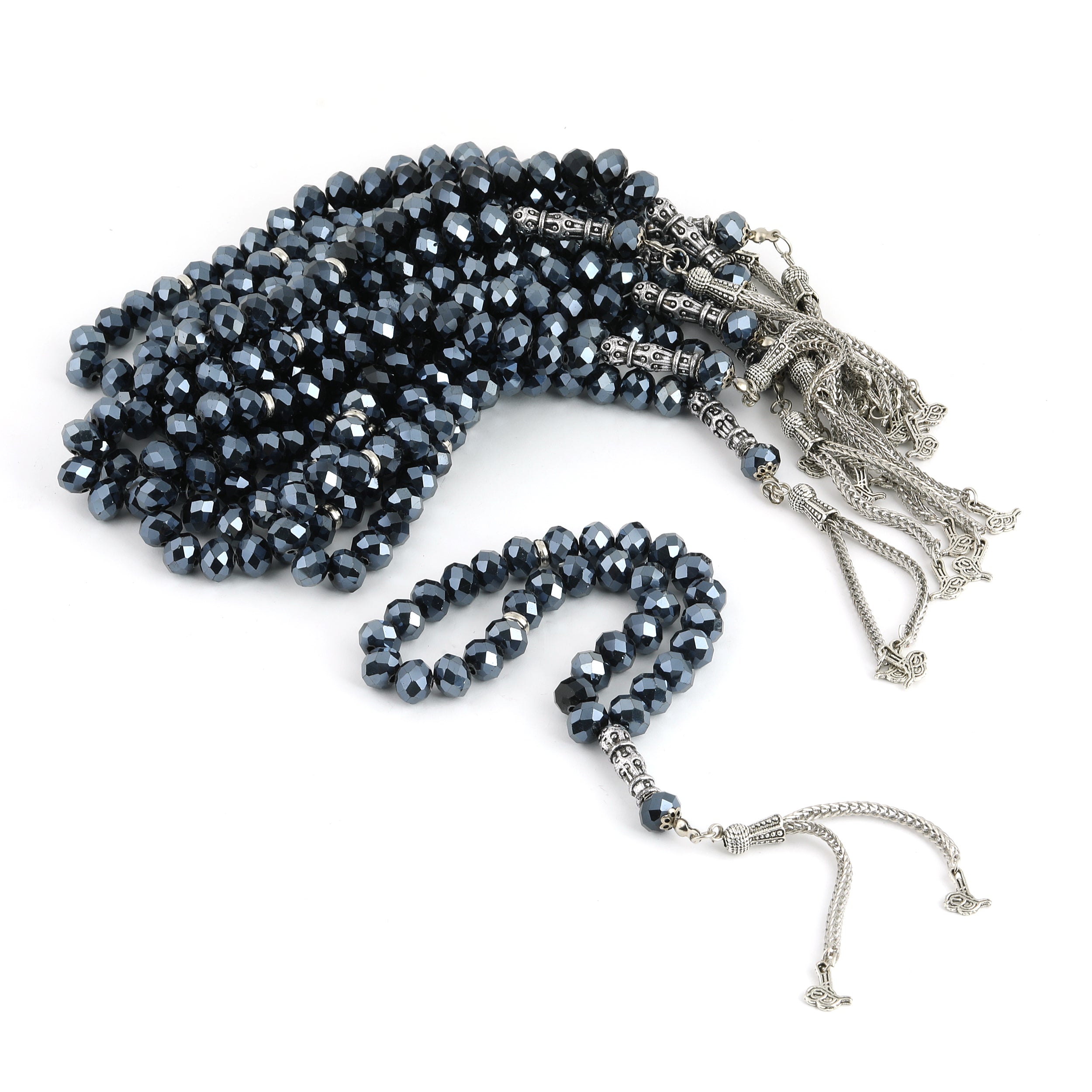 Turkish Special 33 Bead Tasbih Clear Silver | Amsons