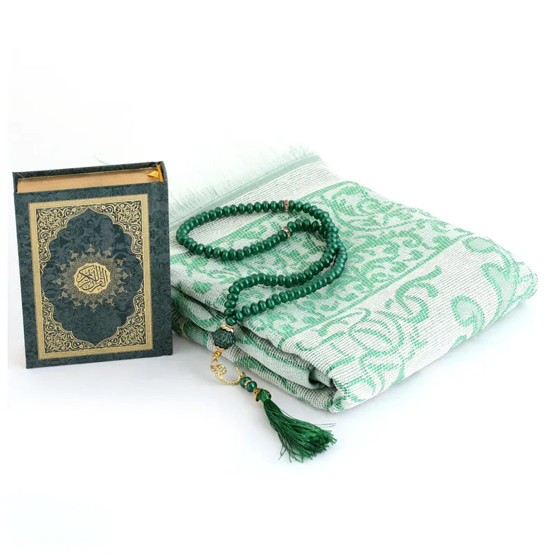 Green Islamic Cube Quran Gift Set | Amsons